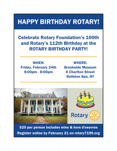Rotary Birthday Party - The Rotary Club of Ballston Spa